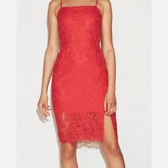 Express | Dresses | Express Coral Lace Midi Dress New With Tag | Poshmark